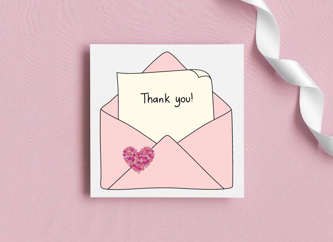 Thank You Note-pink Hearts-multiple Graphics-png, SVG - Etsy