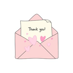 Thank You Note-pink Hearts-multiple Graphics-png, SVG - Etsy