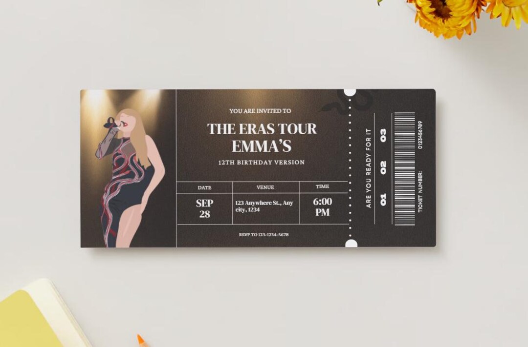 Self-editable Taylor Swift Birthday Invitation Card, Reputation Era - Etsy