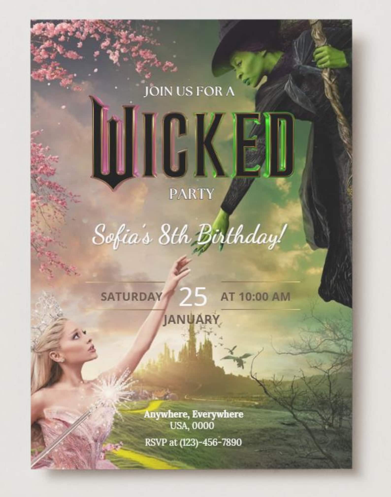 Self- Editable Wicked Invite, Wicked Birthday Invitation, Wicked ...