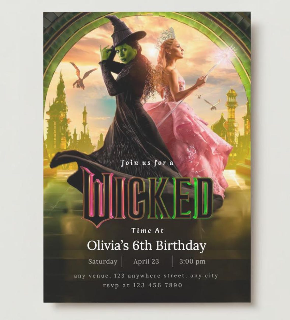 Editable Wicked Invite, Wicked Birthday Invitation, Wicked Theme ...