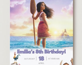 Editable Moana 2 Birthday Invitation | Moana & Simea Birthday Invite ...