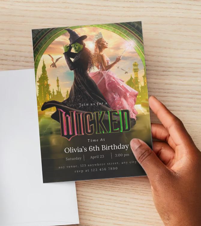 Editable Wicked Invite, Wicked Birthday Invitation, Wicked Theme ...