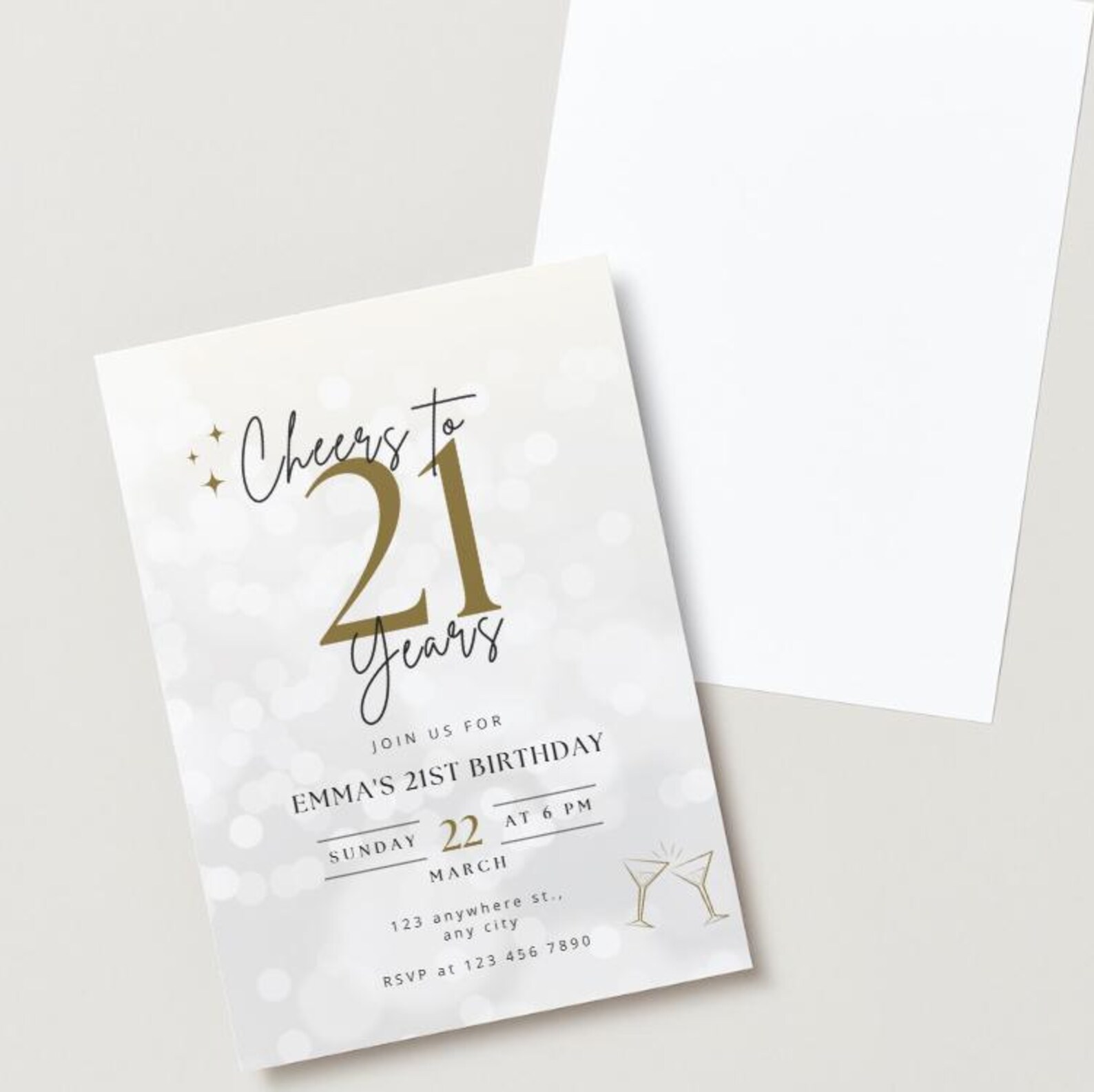 Editable 21st Birthday Invitation Template | 21st Birthday Party Invite ...