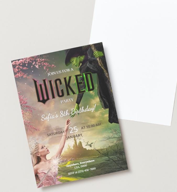 Self- Editable Wicked Invite, Wicked Birthday Invitation, Wicked ...
