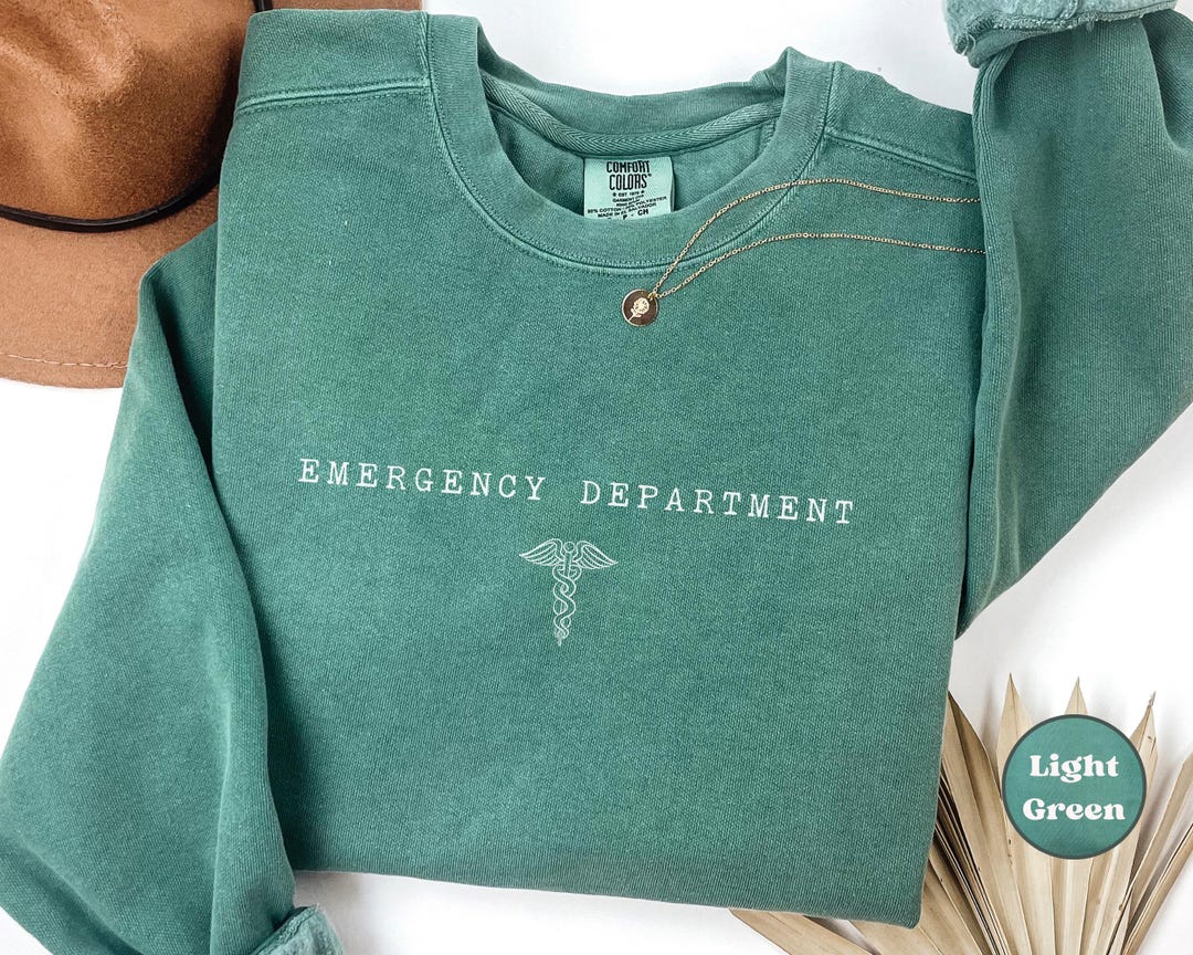 Comfort Colors® Emergency Department Sweatshirt, ER Nurse Crewneck ...