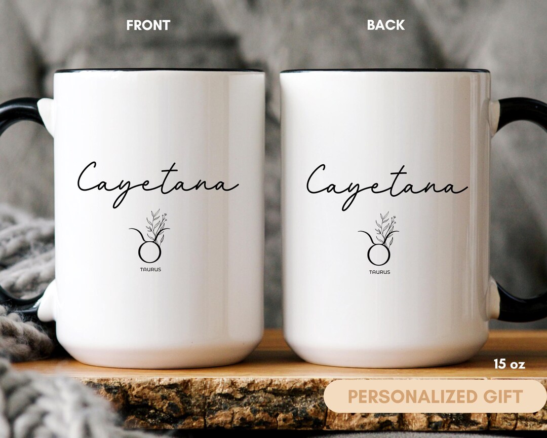 Personalized Name and Zodiac Sign Mug, Personalized Name Mug, Zodiac ...