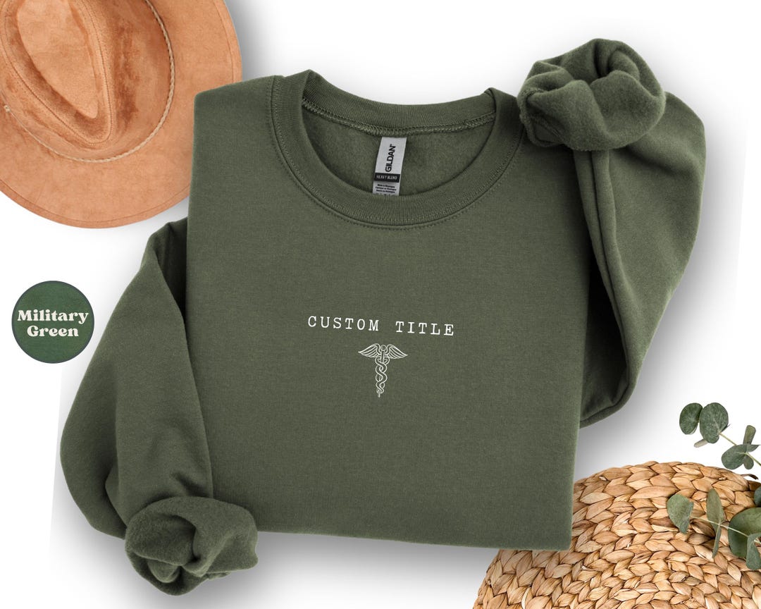 Custom Text Hospital Sweatshirt Personalized Healthcare Crewneck RN ...