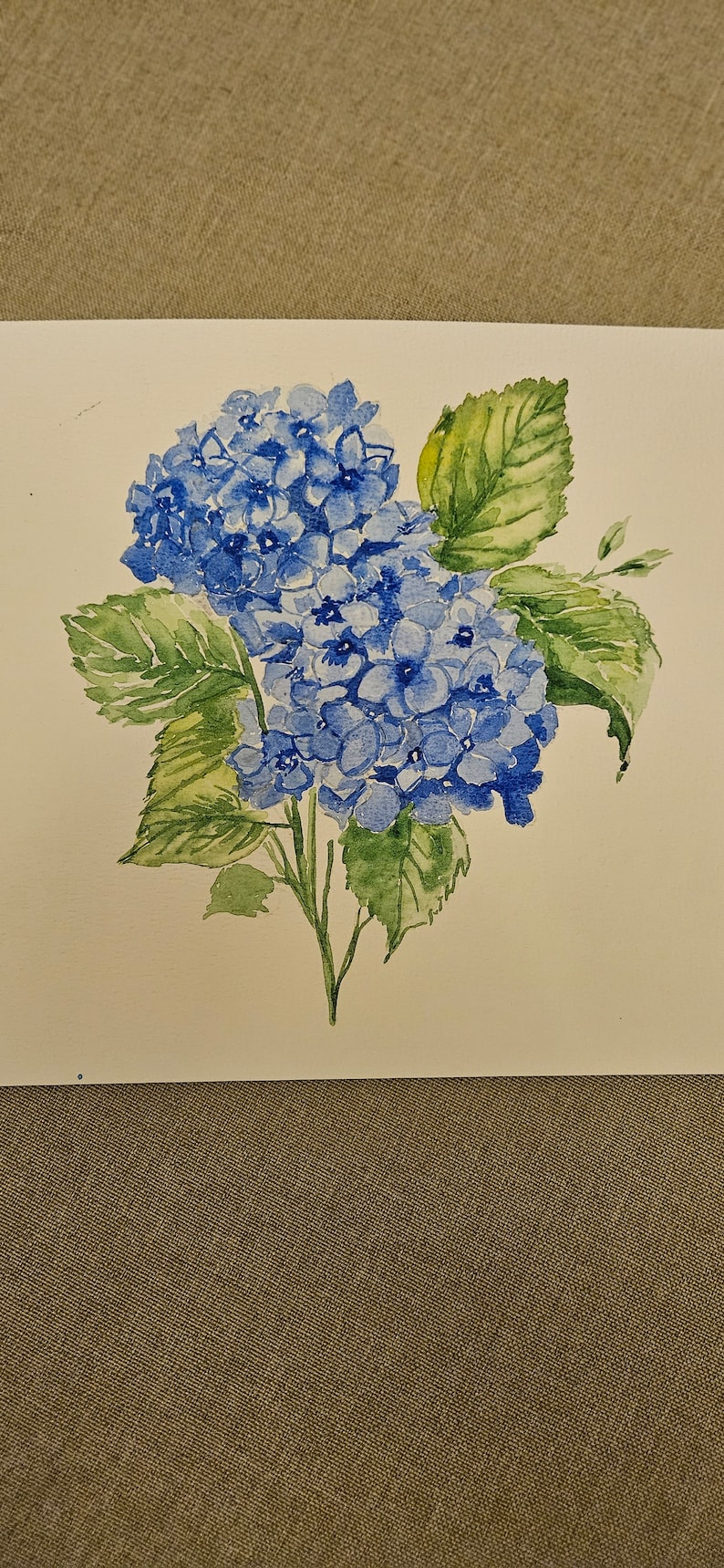 Watercolor Blue Hydrangea Painting,wall Paintings,hydrangeas and Leaves ...