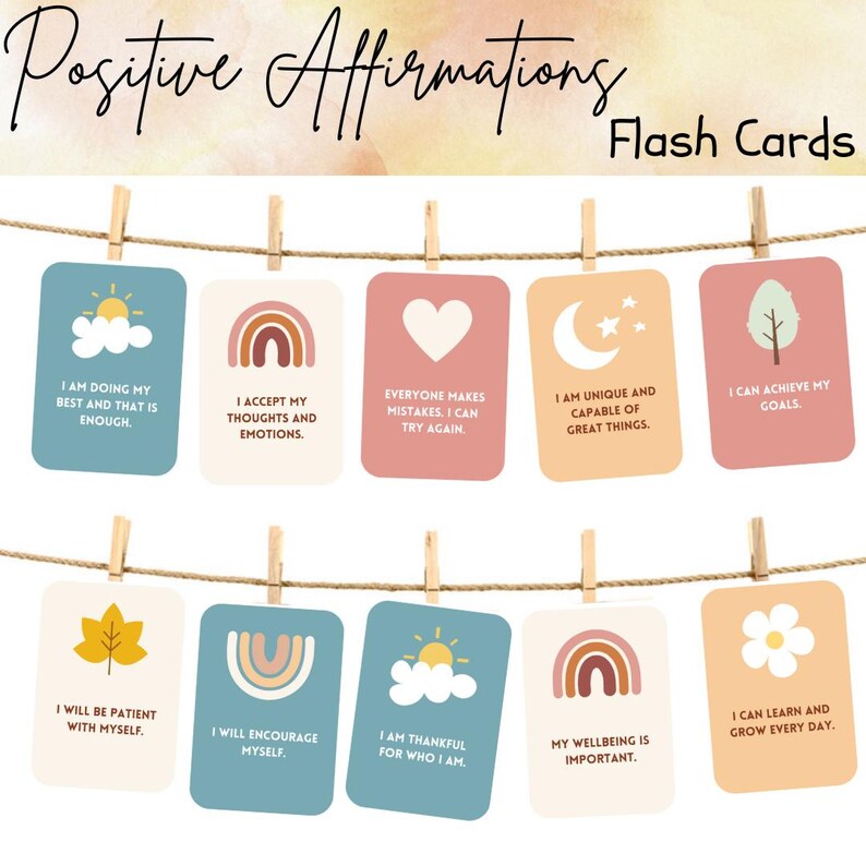 Affirmations for Kids, Flash Cards, Calming Corner, Montessori ...