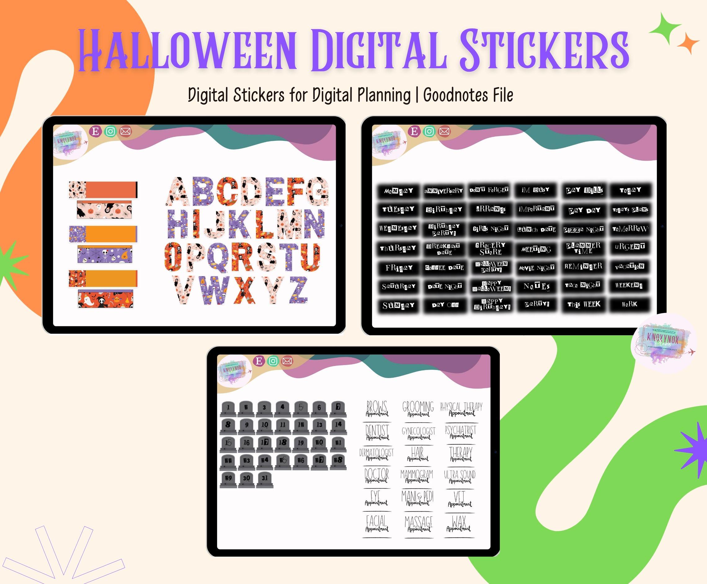 Halloween Digital Planner Stickers | Goodnotes Stickers | Digital ...