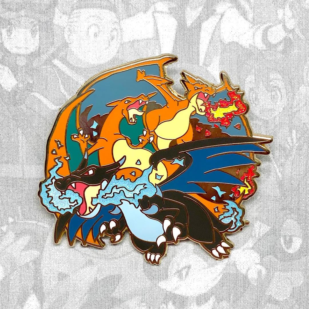 Charizard Evolutions Enamel Pin - Etsy