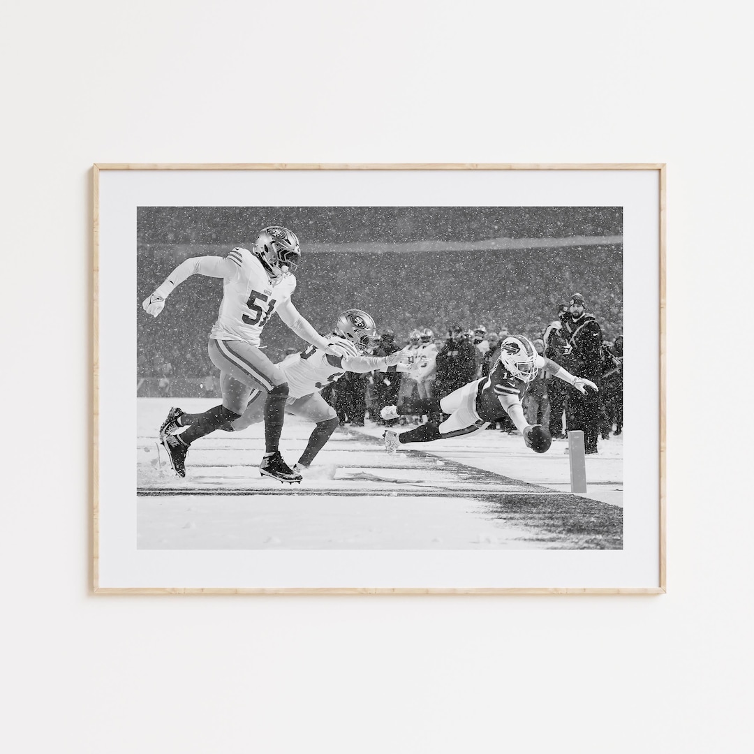 Josh Allen Print , Buffalo Bills Quarterback,fan Poster, Black and ...