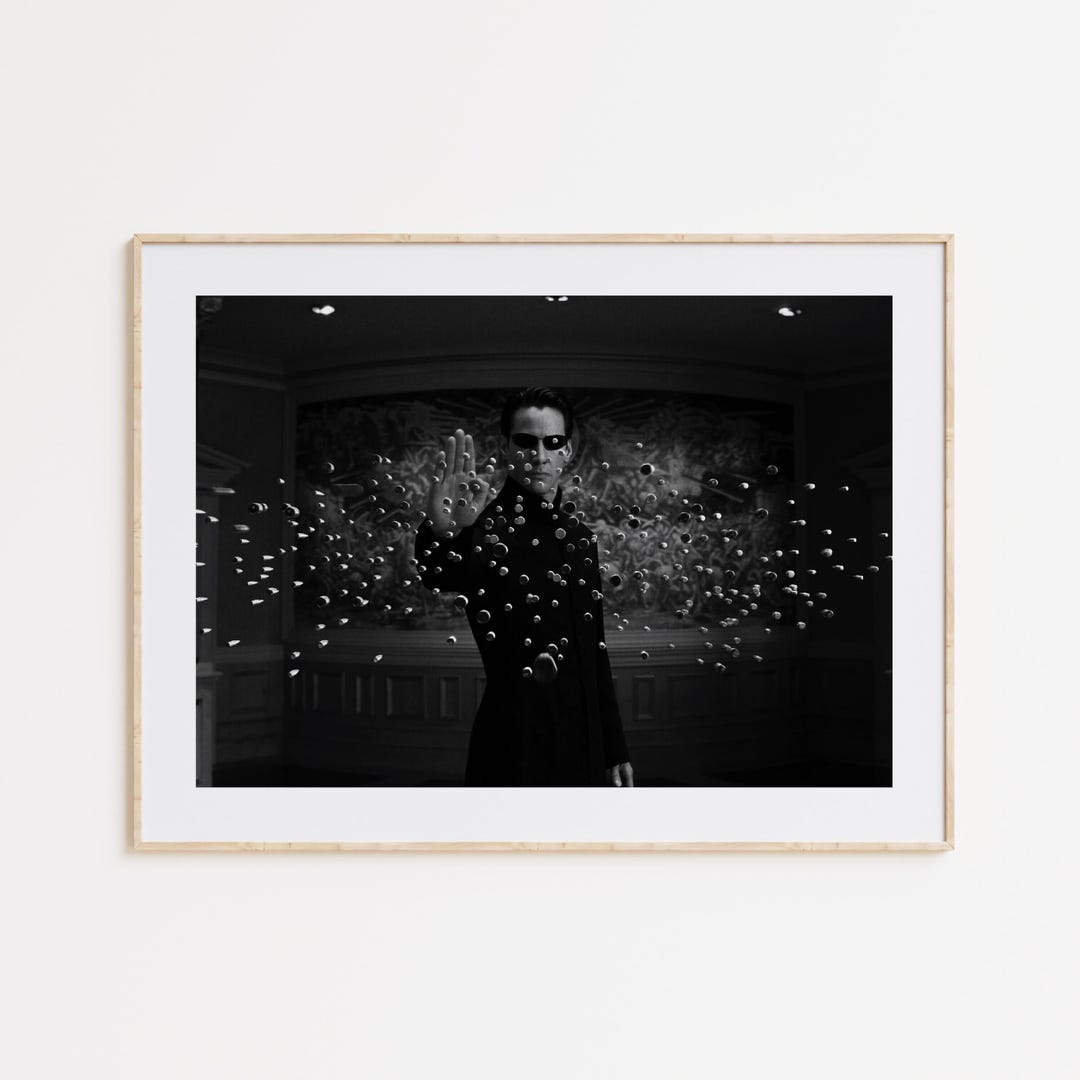 Keanu Reeves Poster, the Matrix Print, Fan Poster, Black and White Wall ...