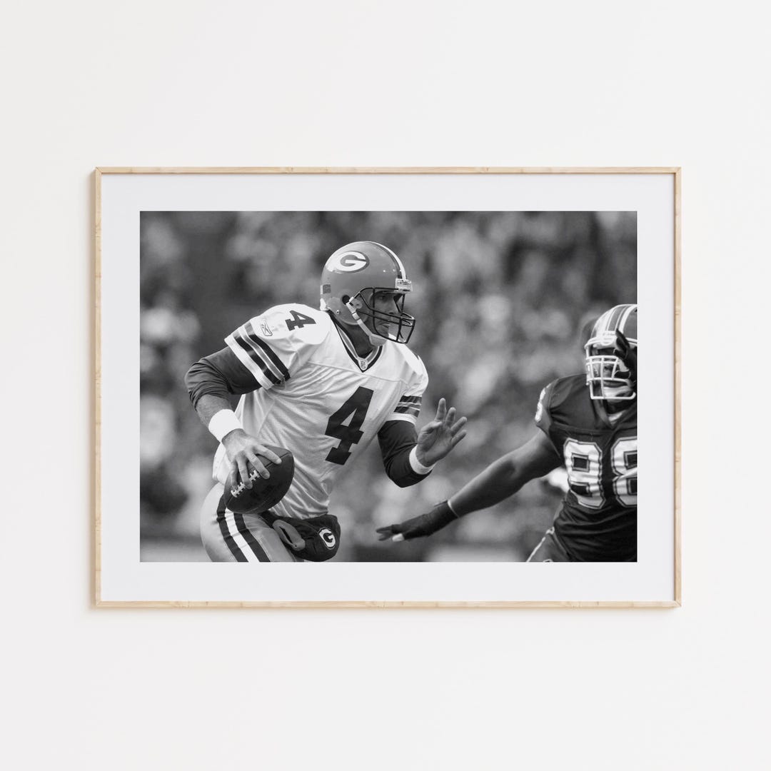 Brett Favre , Green Bay Packers, Fan Poster, Black and White Wall Art ...