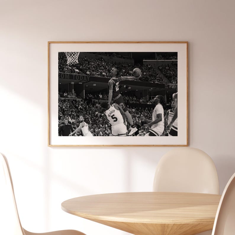 Ja Morant Poster, Temetrius Jamel, Ja, Black and White Wall Art,vintage ...