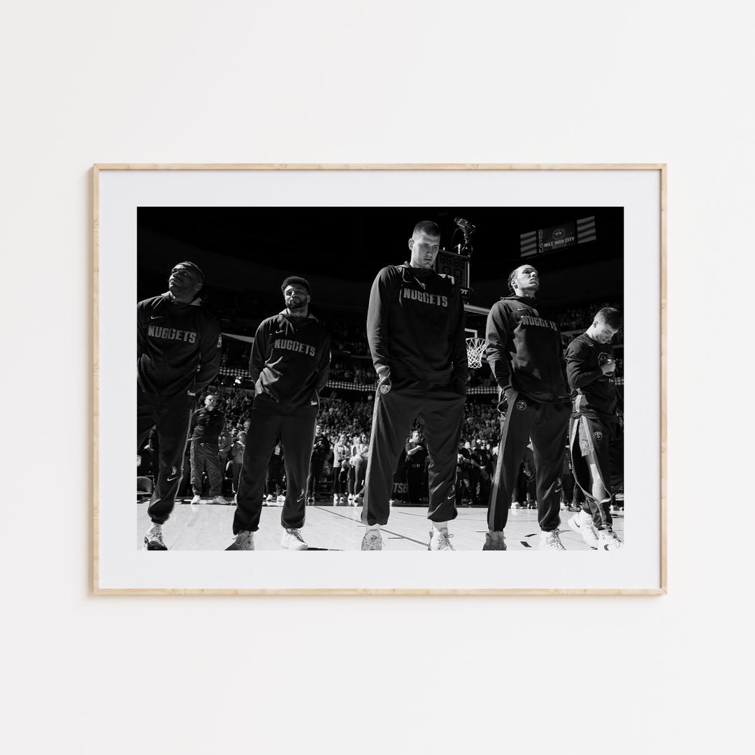2023 Denver Nuggets Poster, Denver Nuggets Print, Black and White Wall ...