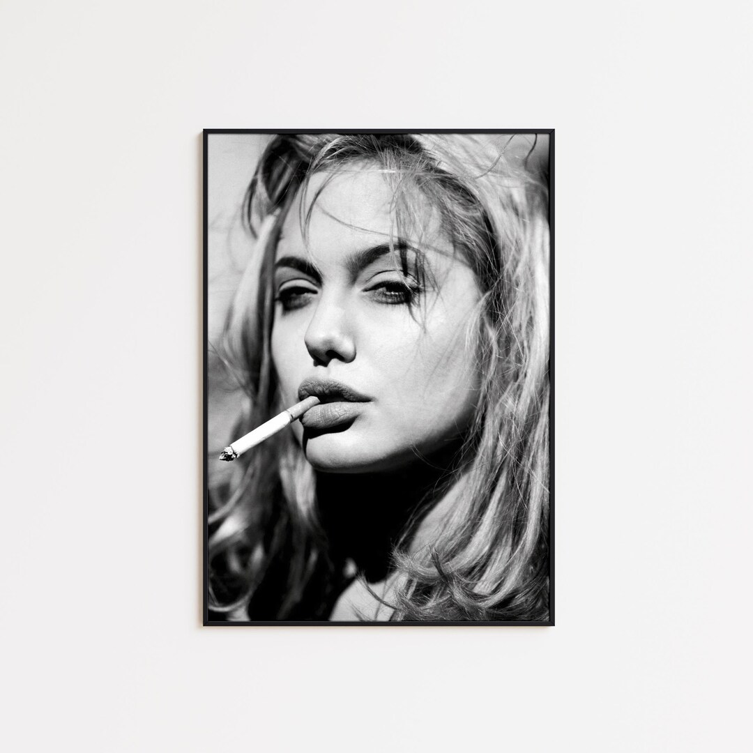 Angelina Jolie Print, Angelina Jolie Poster, Black and White Wall Art ...