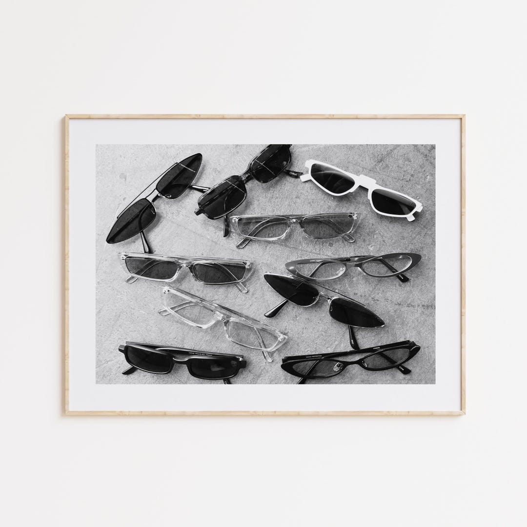 Glasses Poster, Glasses Print, Glasses, Fashion, Black and White Wall ...