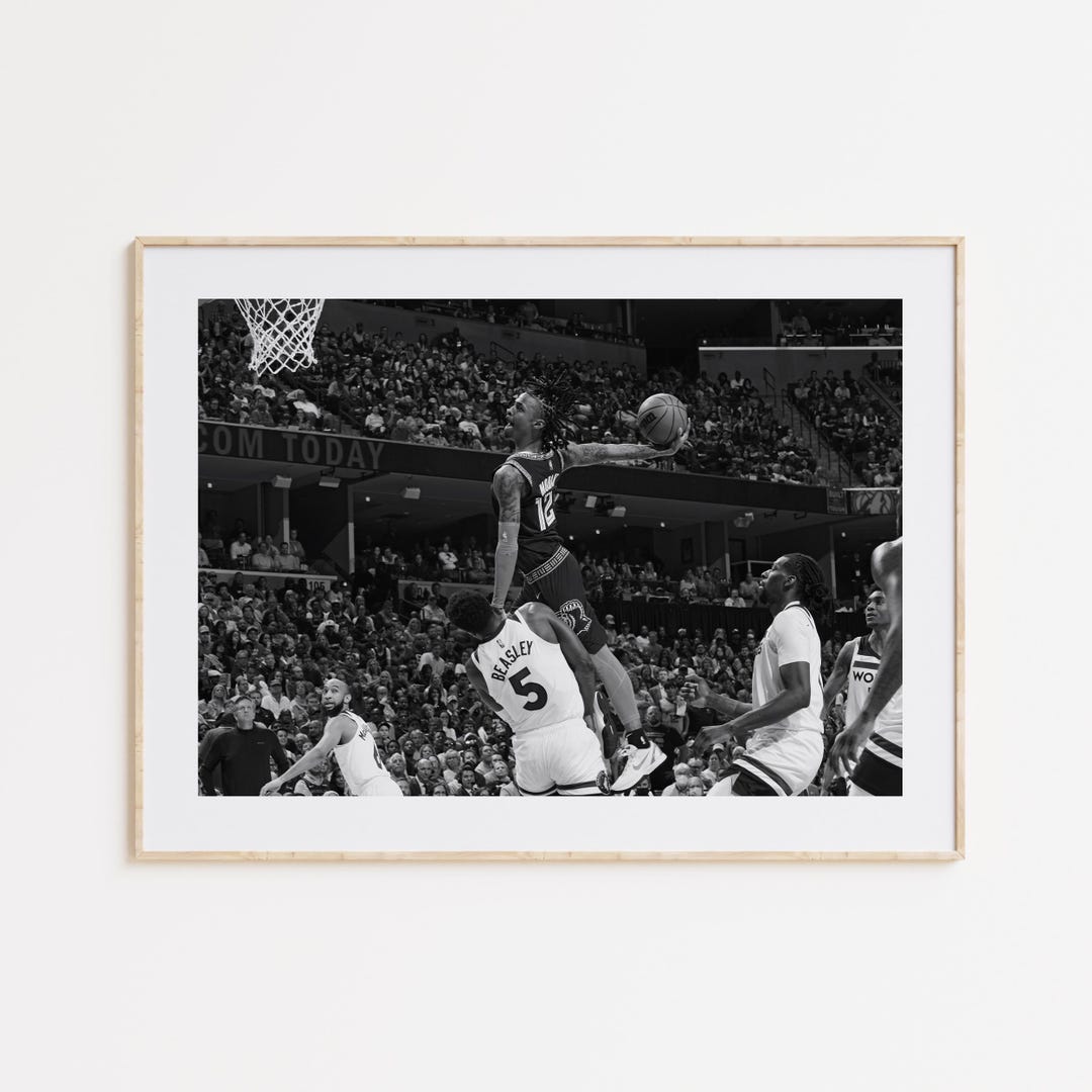 Ja Morant Poster, Temetrius Jamel, Ja, Black and White Wall Art,vintage ...