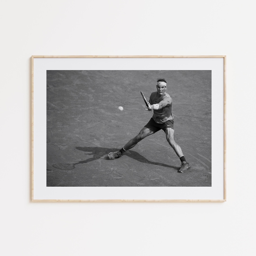Rafael Nadal Poster, Rafael Nadal Print, Black and White Wall Art ...