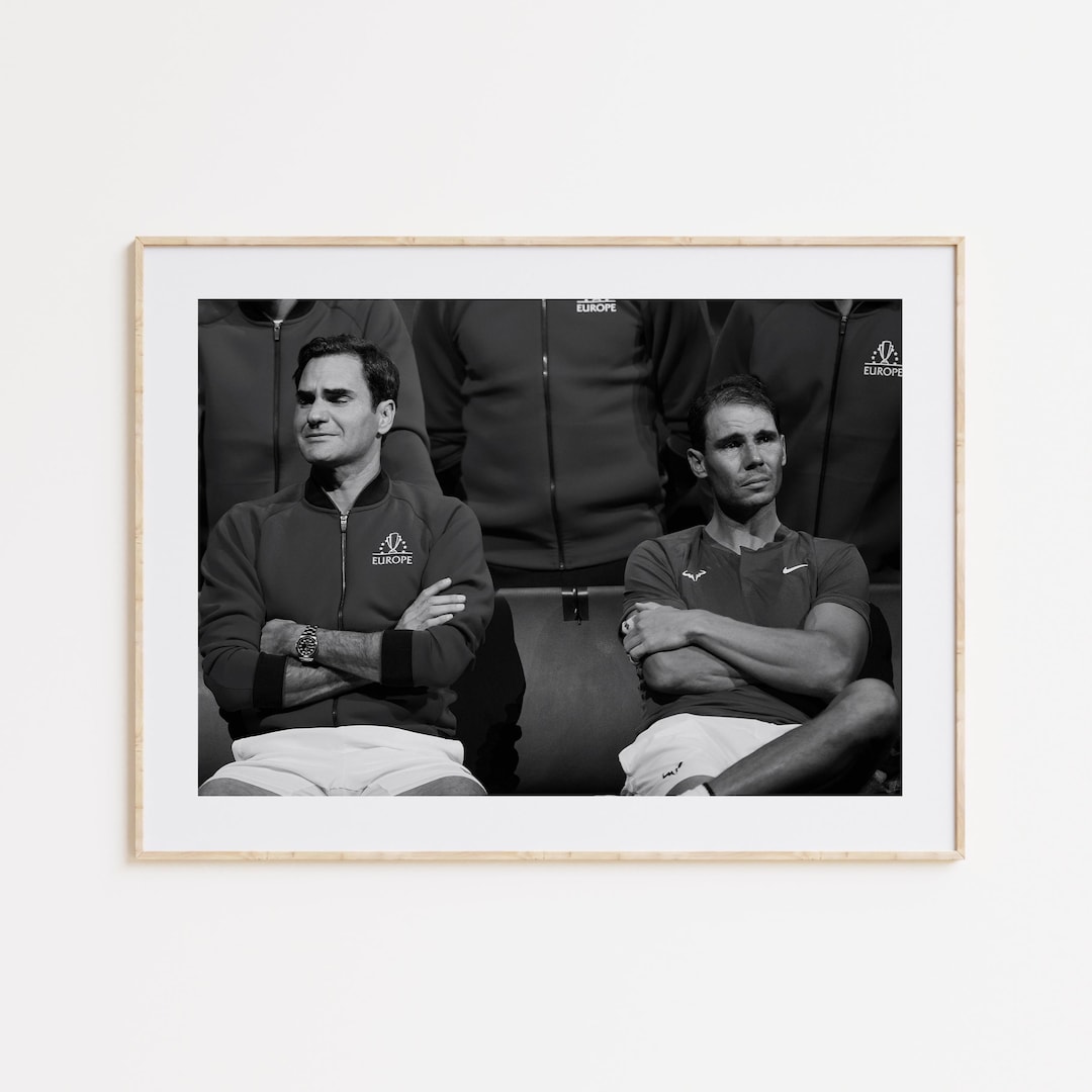 Rafael Nadal Print, Roger Federer Poster, Black and White Wall Art ...