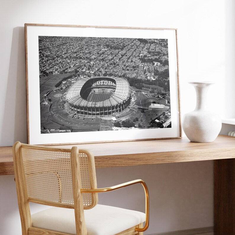 Azteca Stadium Poster, Estadio Azteca Print, Mexico Football Stadium ...