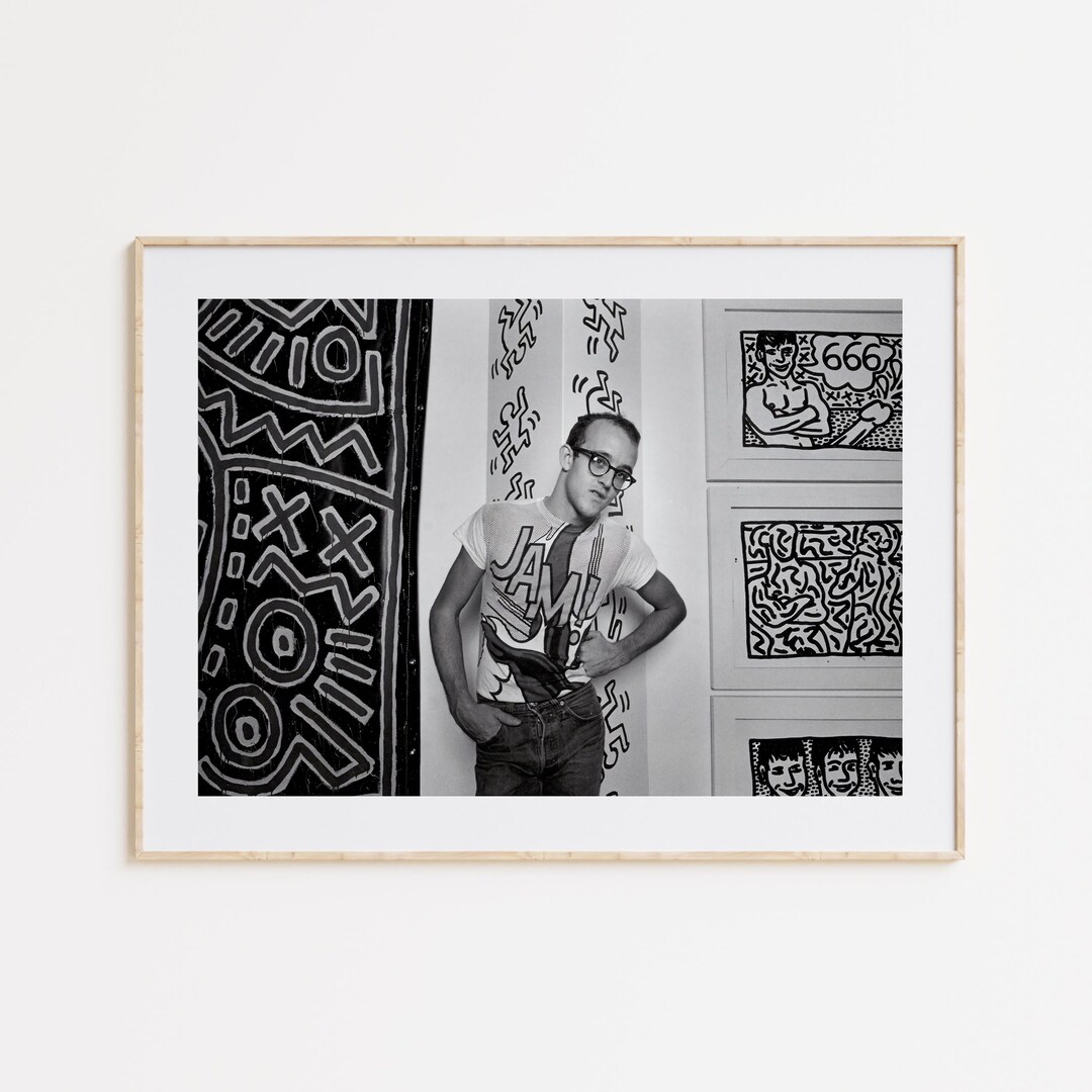 Keith Haring Poster, Graffiti Artist, Social Activist, Black and White ...