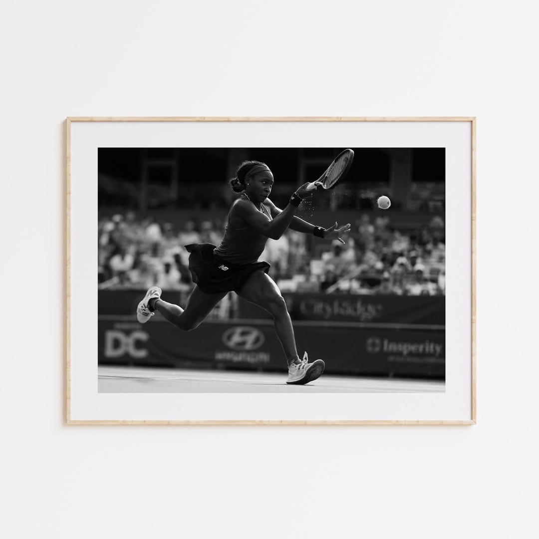 Coco Gauff Poster, Cori Print, Black and White Wall Art,vintage Wall ...