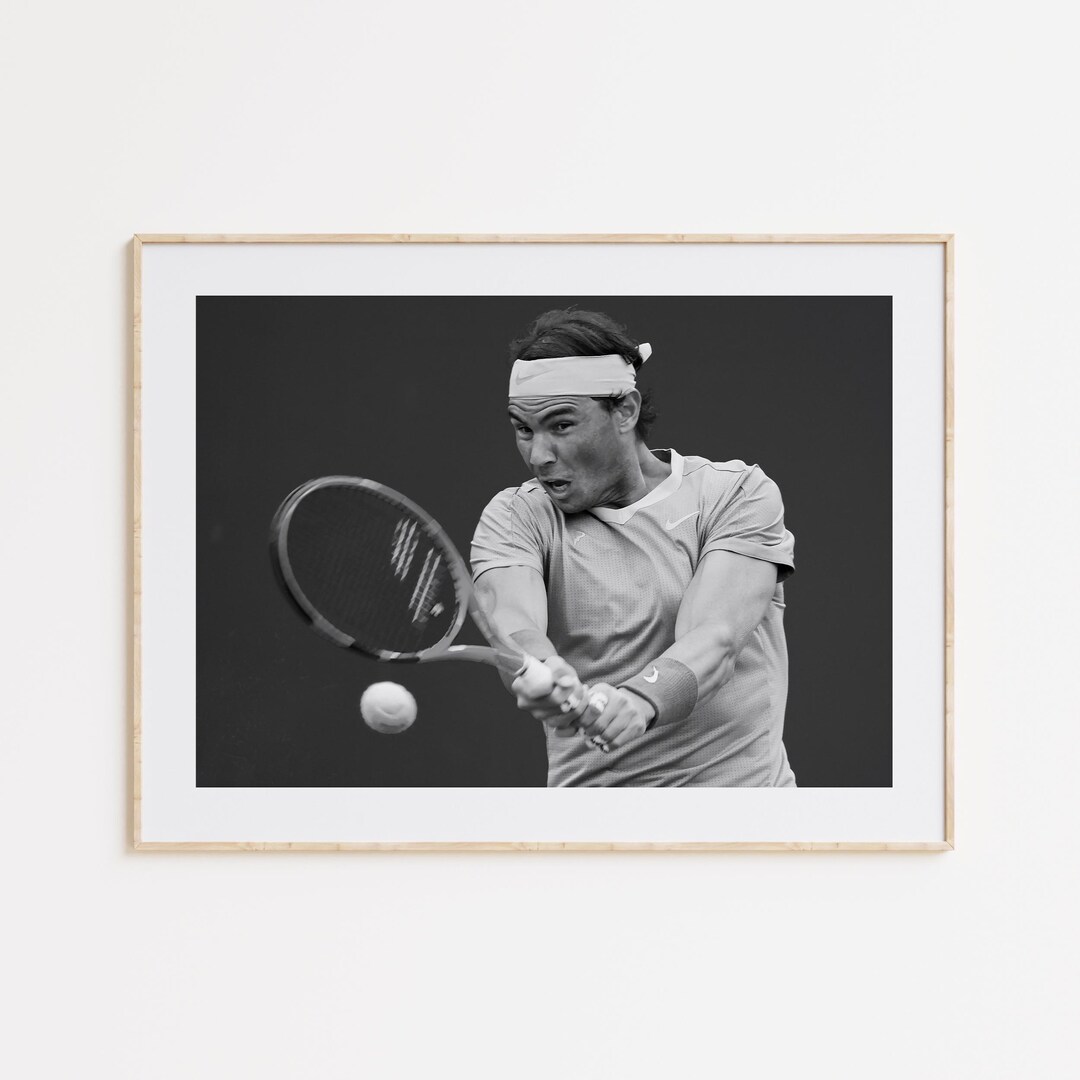 Rafael Nadal Poster, Rafael Nadal Print, Black and White Wall Art ...