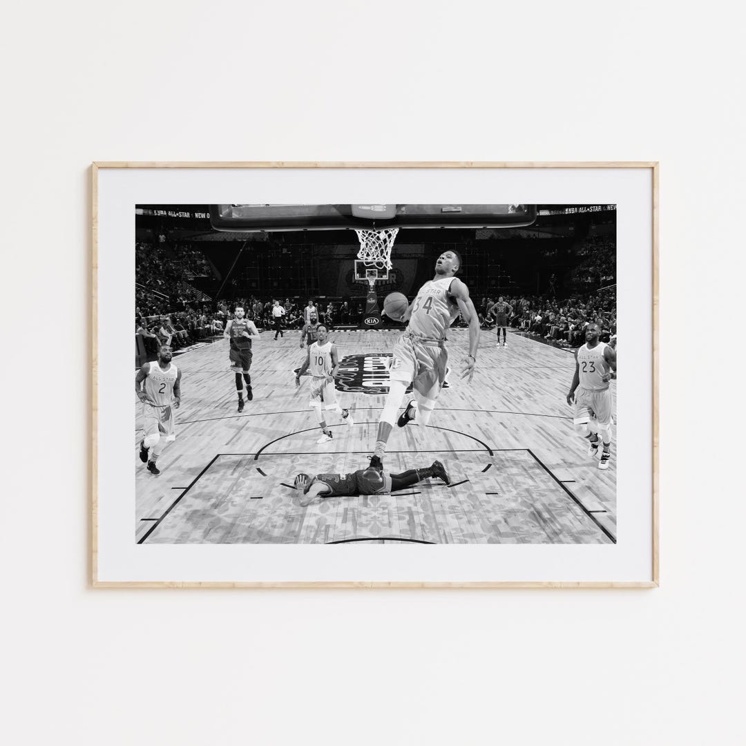 Giannis Antetokounmpo Poster, Greek Freak, Black and White Wall Art ...