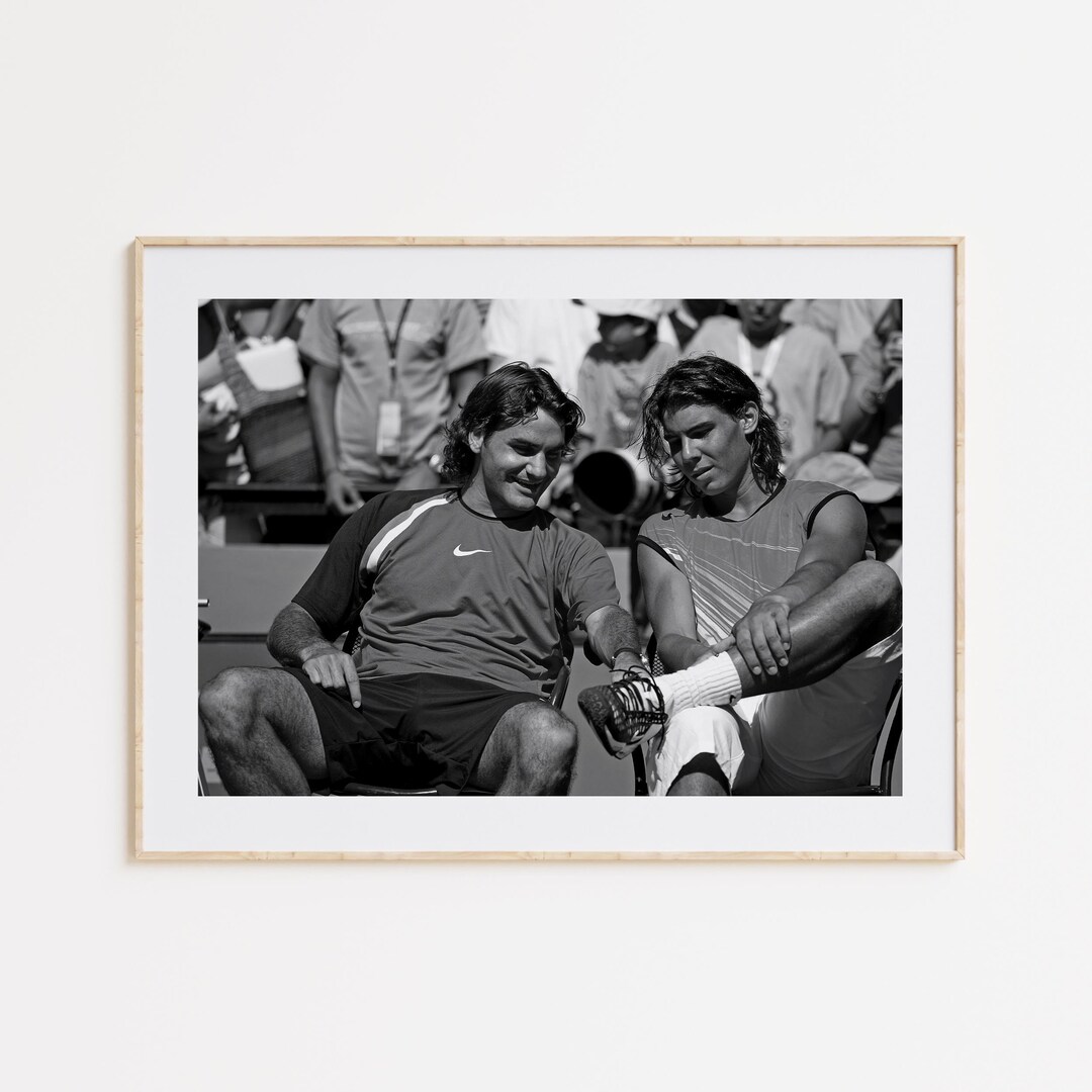 Rafael Nadal Print, Roger Federer Poster, Black and White Wall Art ...