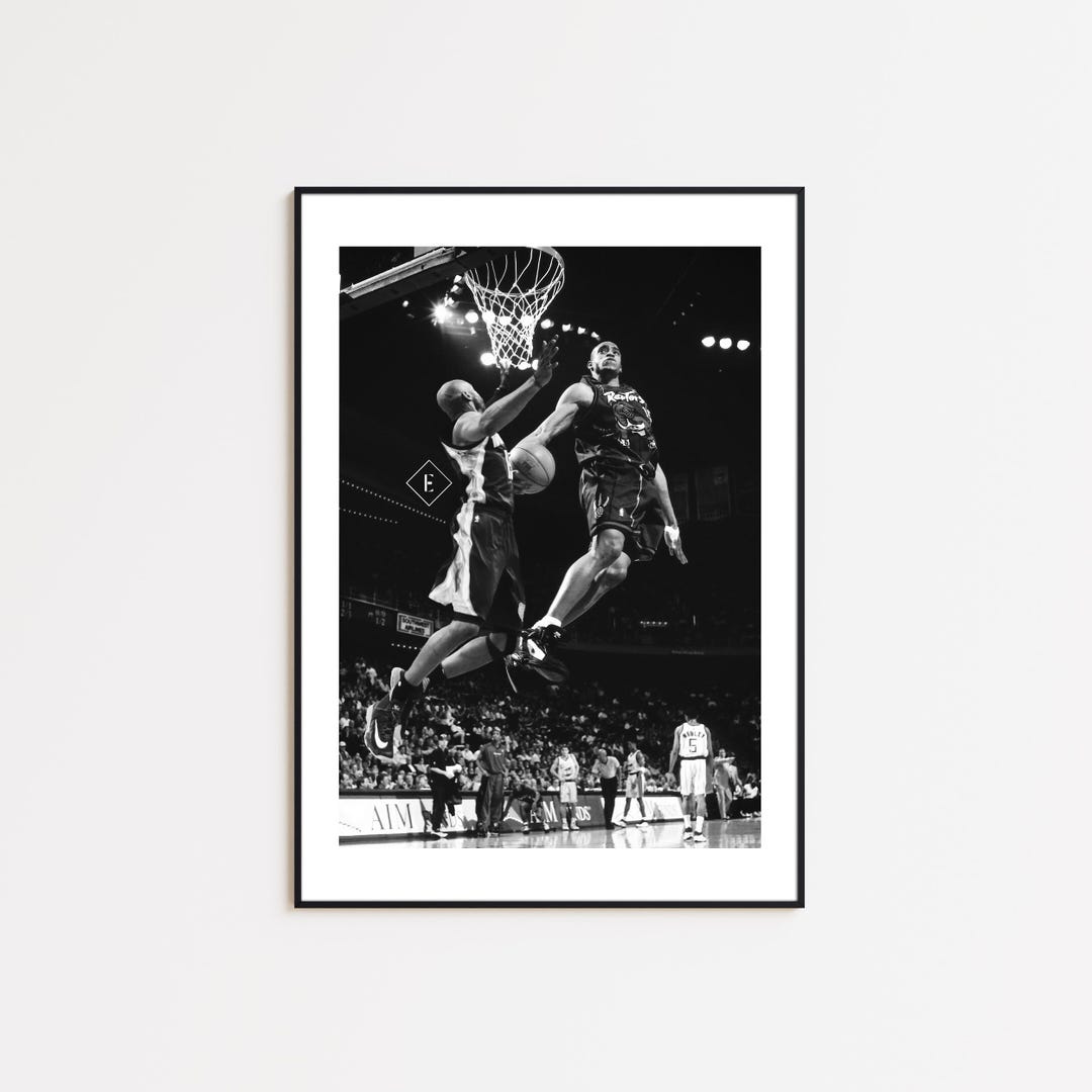 Vince Carter Poster, Air Canada, Half Man, Vinsanity, Black and White ...