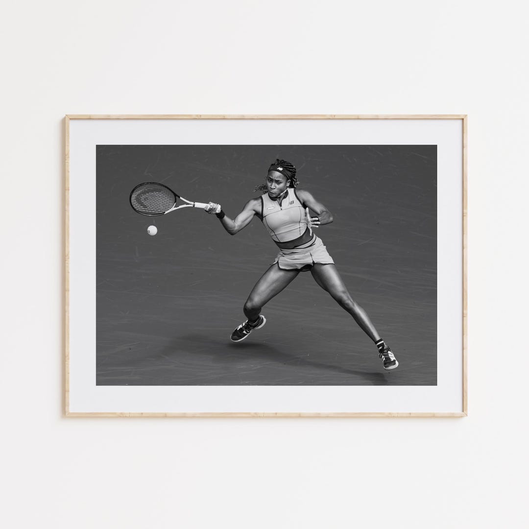 Coco Gauff Poster, Cori Print, Black and White Wall Art,vintage Wall ...