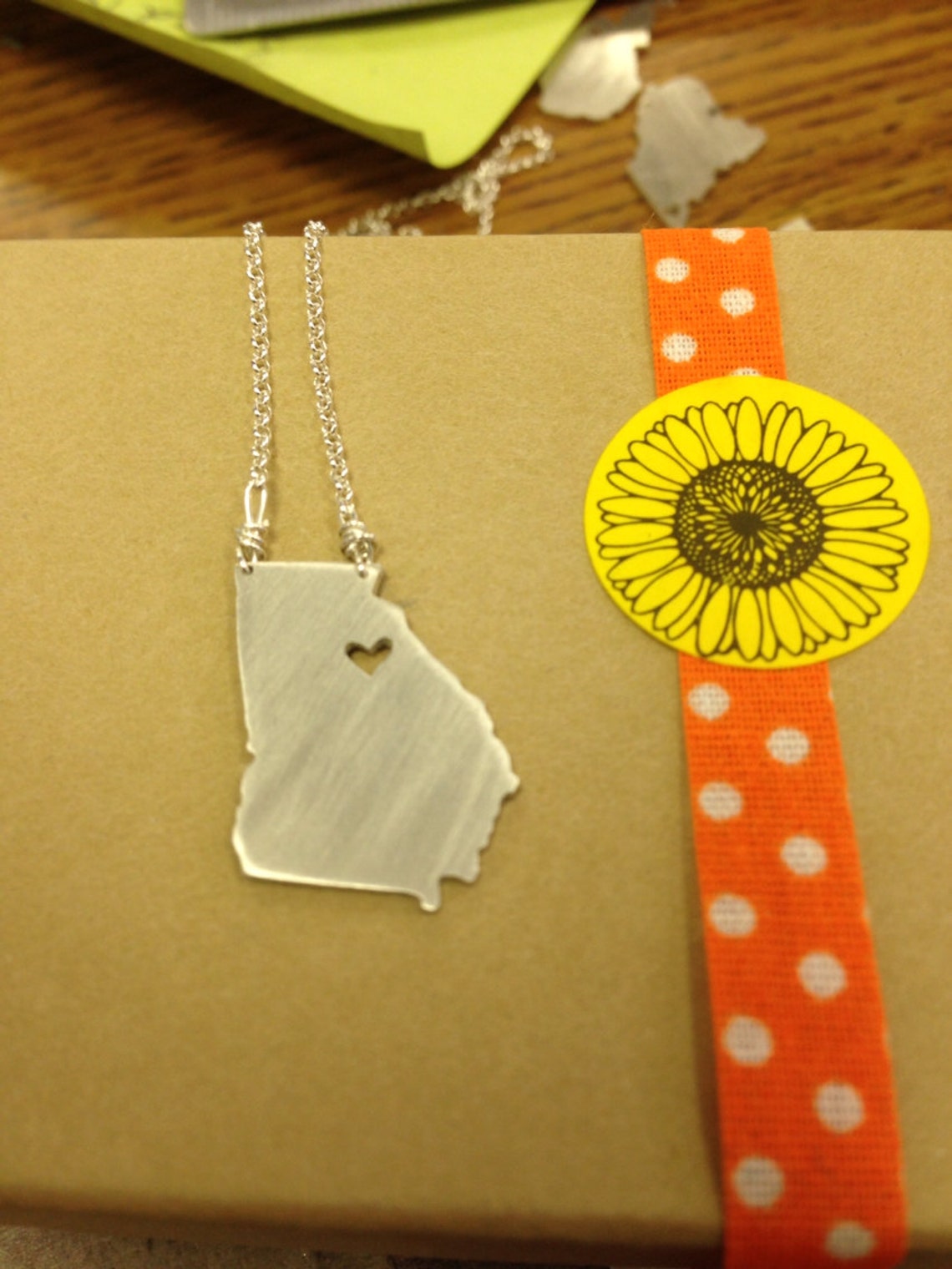 Sterling Silver Nebraska State Necklace- on 16 or 18 Inch Sterling ...