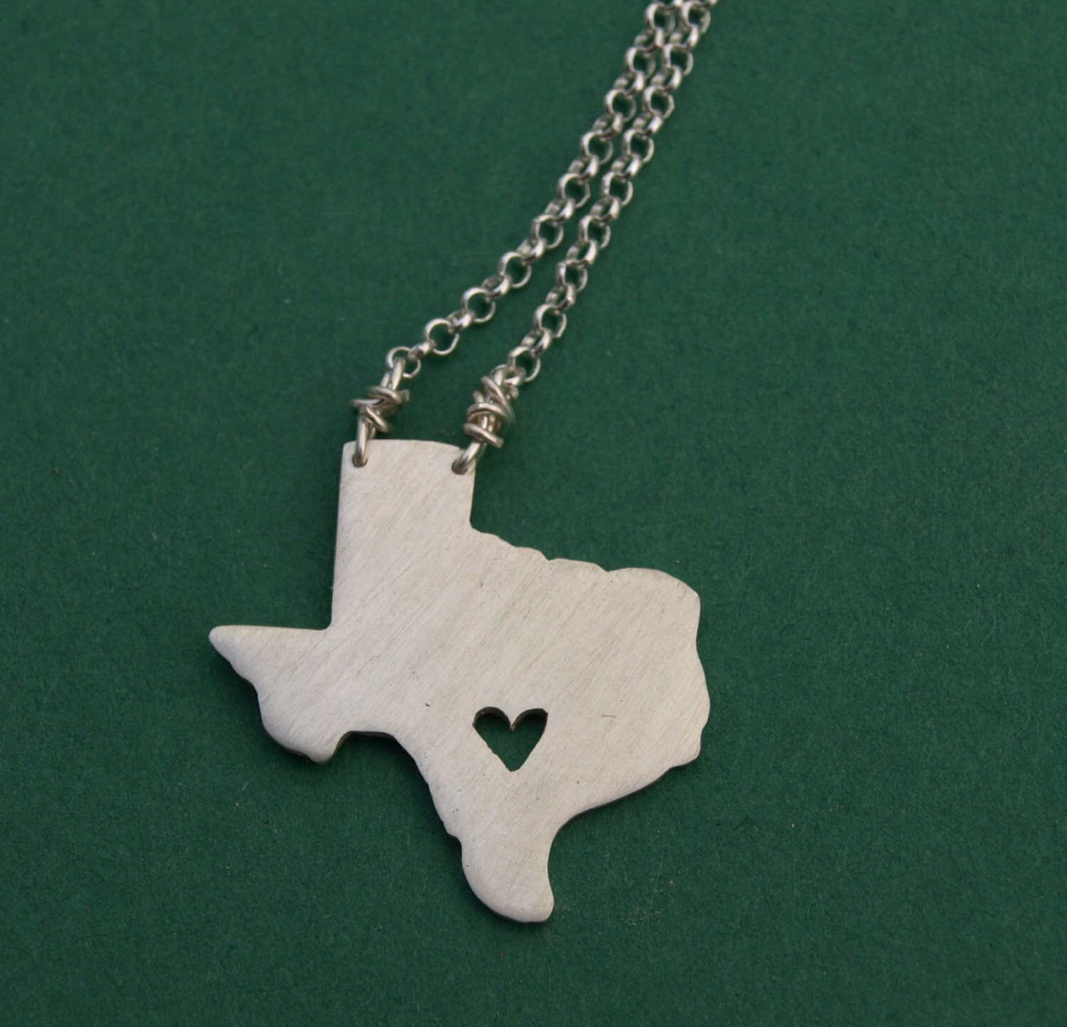 Sterling Silver TX Texas State Necklace on 16 or 18 Inch Sterling Chain ...