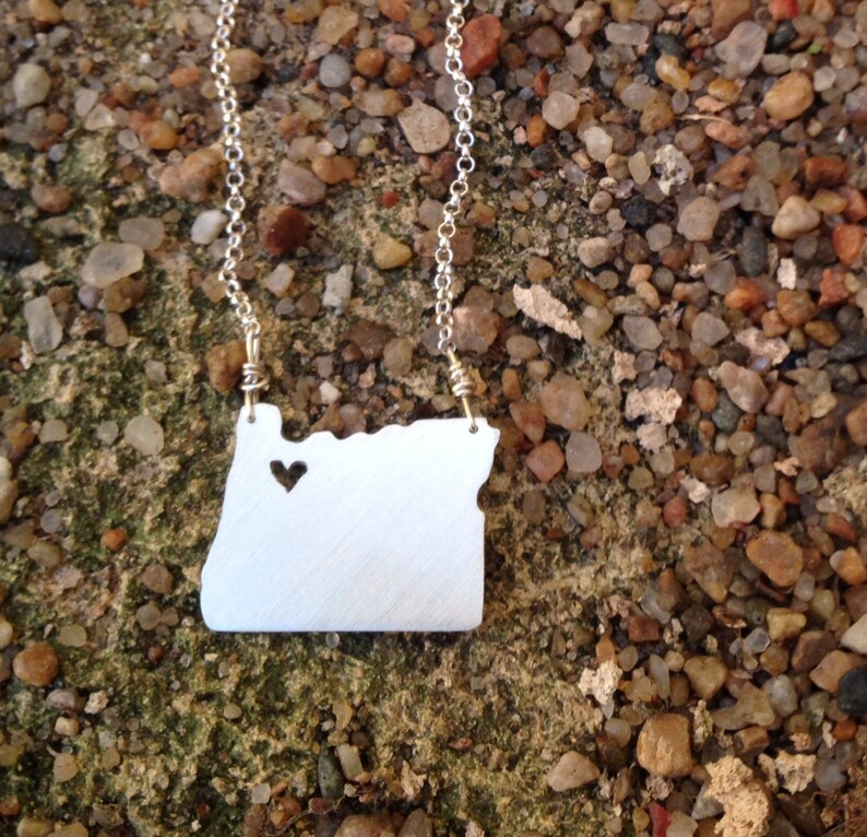 Sterling Silver Nebraska State Necklace- on 16 or 18 Inch Sterling ...