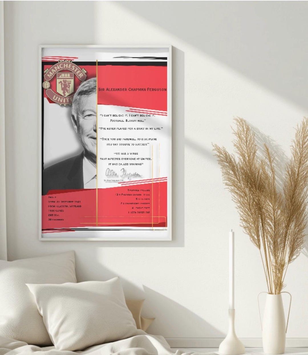 Sir Alex Ferguson Signature Wall Art Poster. buy 1 A4 Poster Get 1 Free ...