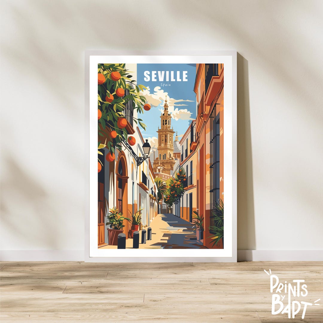 Sevilla Art Print, Seville Travel Poster, Spain Wall Art, Andalusian ...