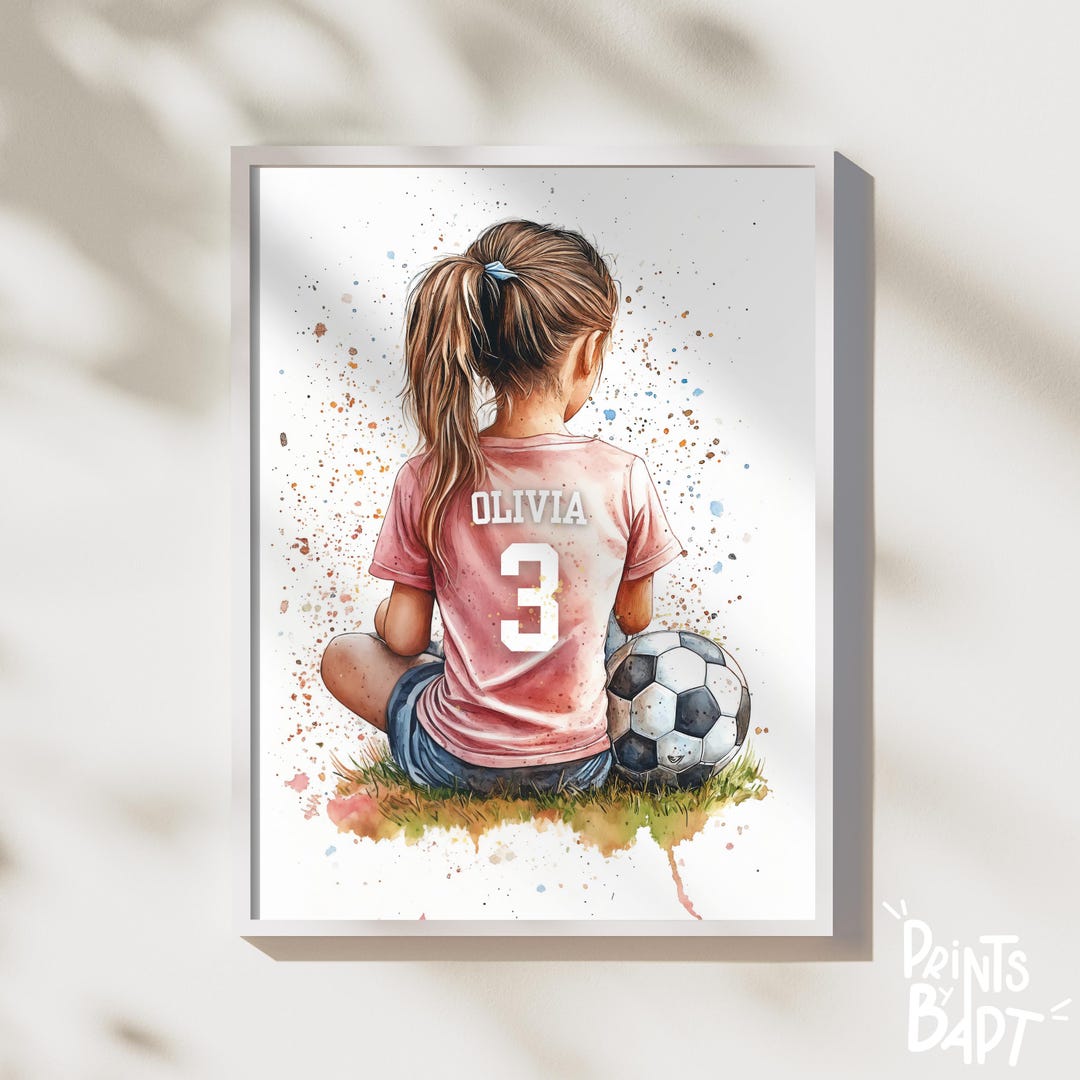 Personalized Football Girl Wall Art Prints Personalized Football Prints ...