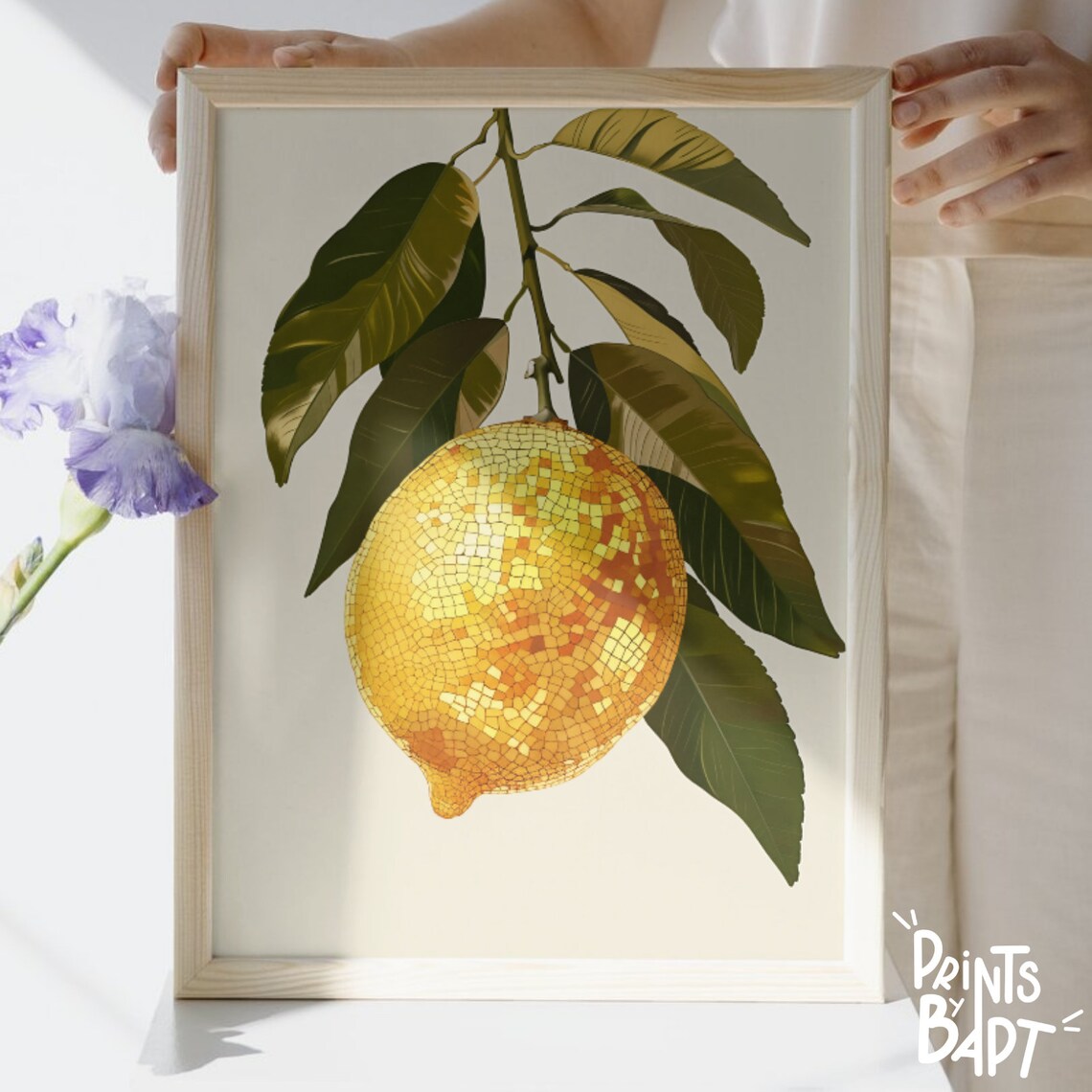 Disco Lemon Art Print, Retro Wall Art Poster, Glam Disco Ball Lemon ...