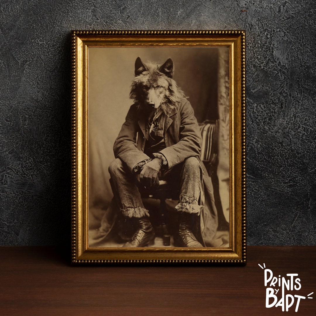 Victorian Werewolf Portrait, Gothic Horror Wall Art, Vintage ...