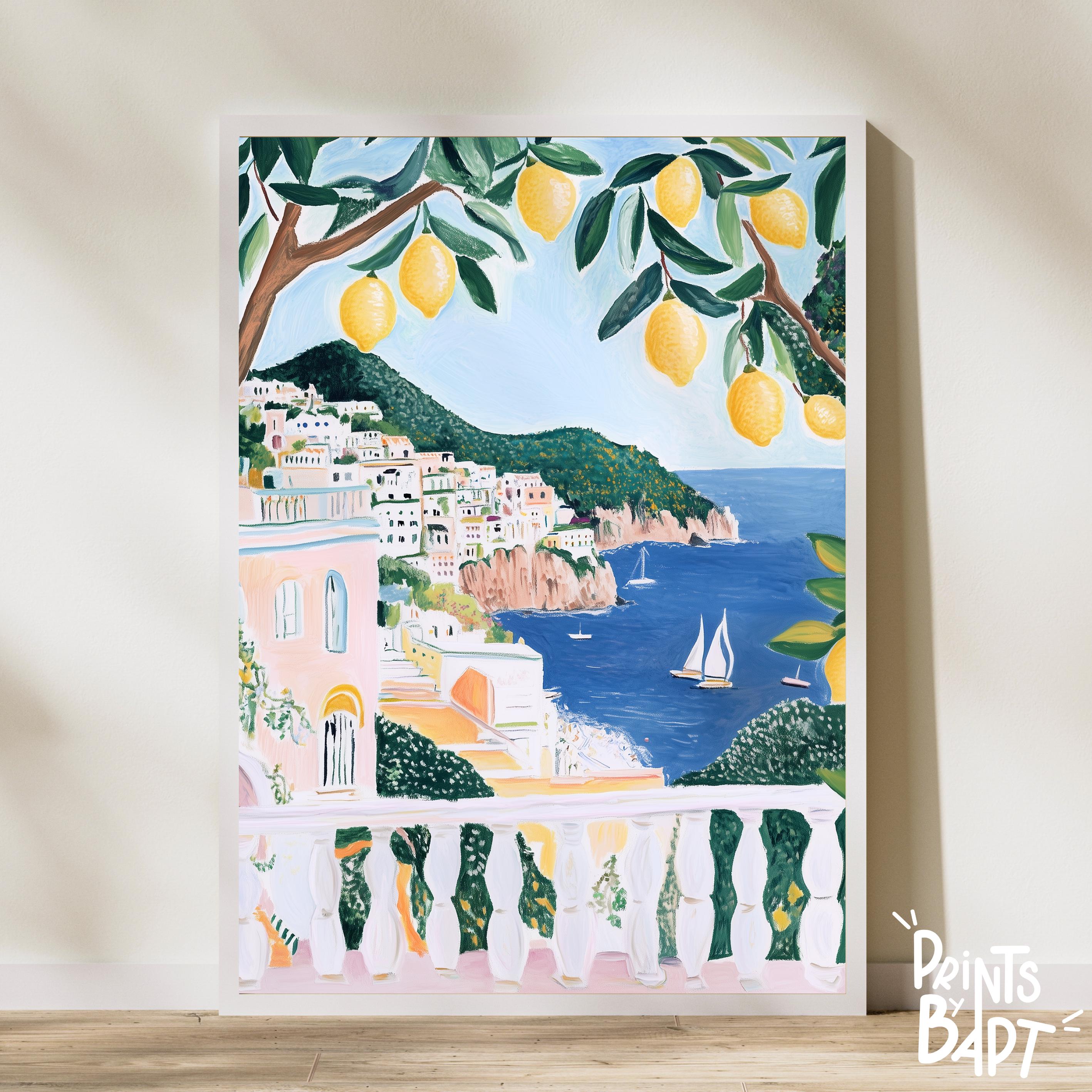 Capri Coast Art Print, Italy Travel Poster, Capri Wall Art, Italian ...