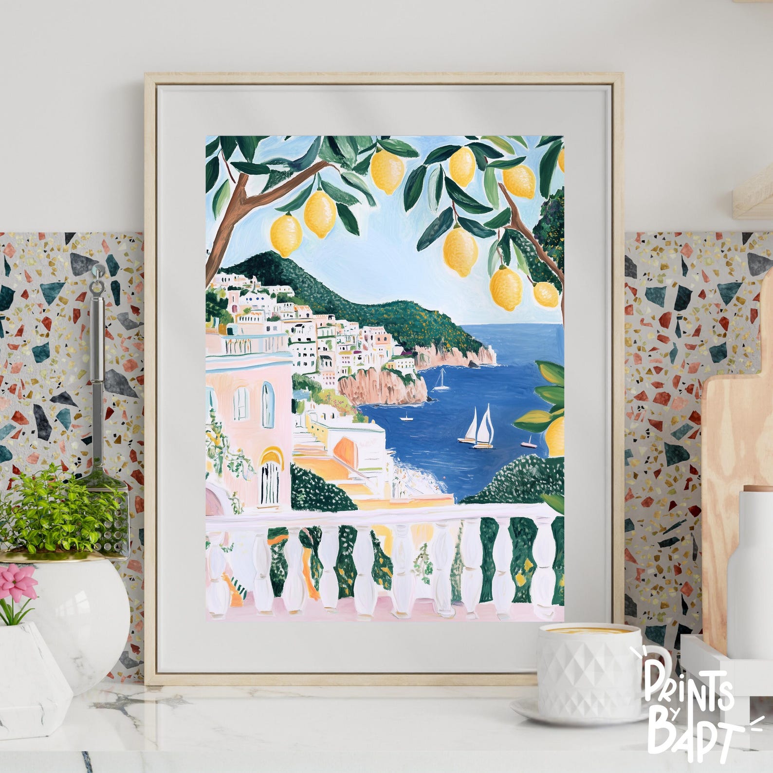 Capri Coast Art Print, Italy Travel Poster, Capri Wall Art, Italian ...
