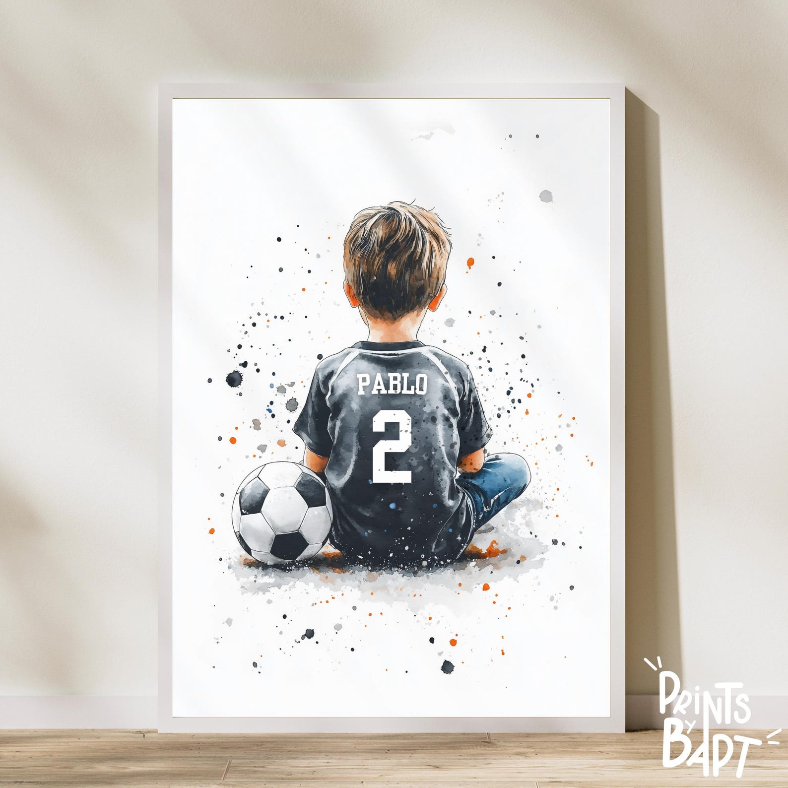 Personalized Football Print, Custom Soccer Wall Art for Boys Bedroom ...