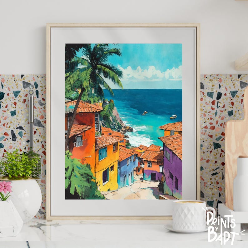 Puerto Rico Art Print, La Perla Poster, Latin America Wall Art, Puerto ...