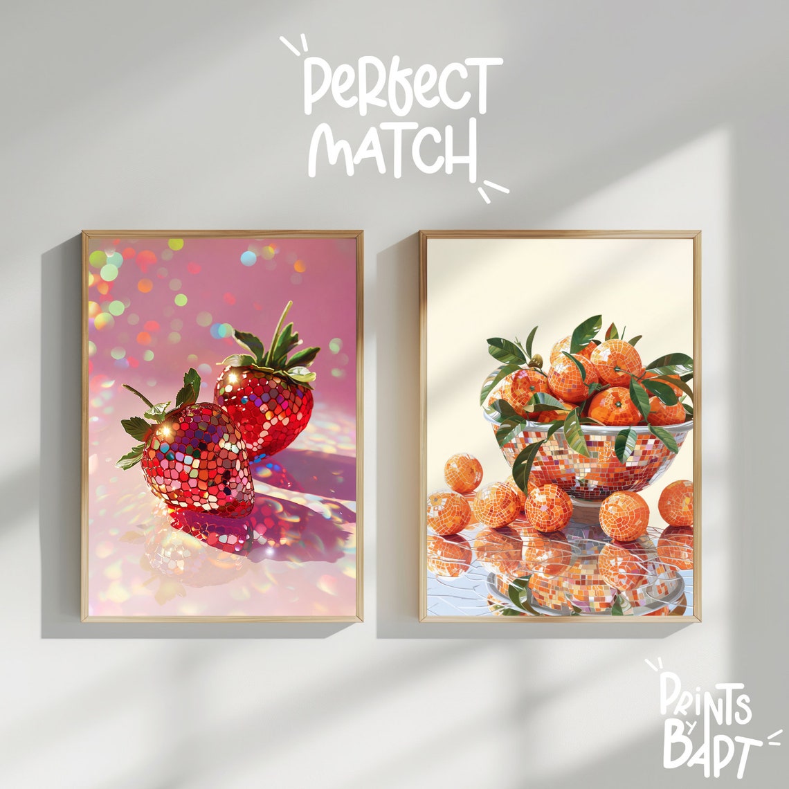 Disco Strawberries Art Print, Fruit Disco Ball Poster,glam Disco Ball ...