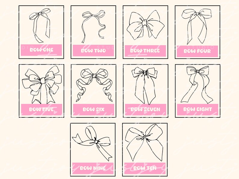 Bow Svg Bundle, Coquette Bow Svg, Hand Drawn Bow Svg, Bow Vector, Hair ...