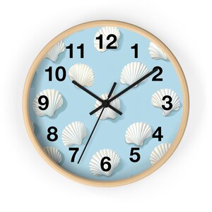 Beach Wall Clock With Numbers, Beach House Coastal Home Decor, Ocean ...