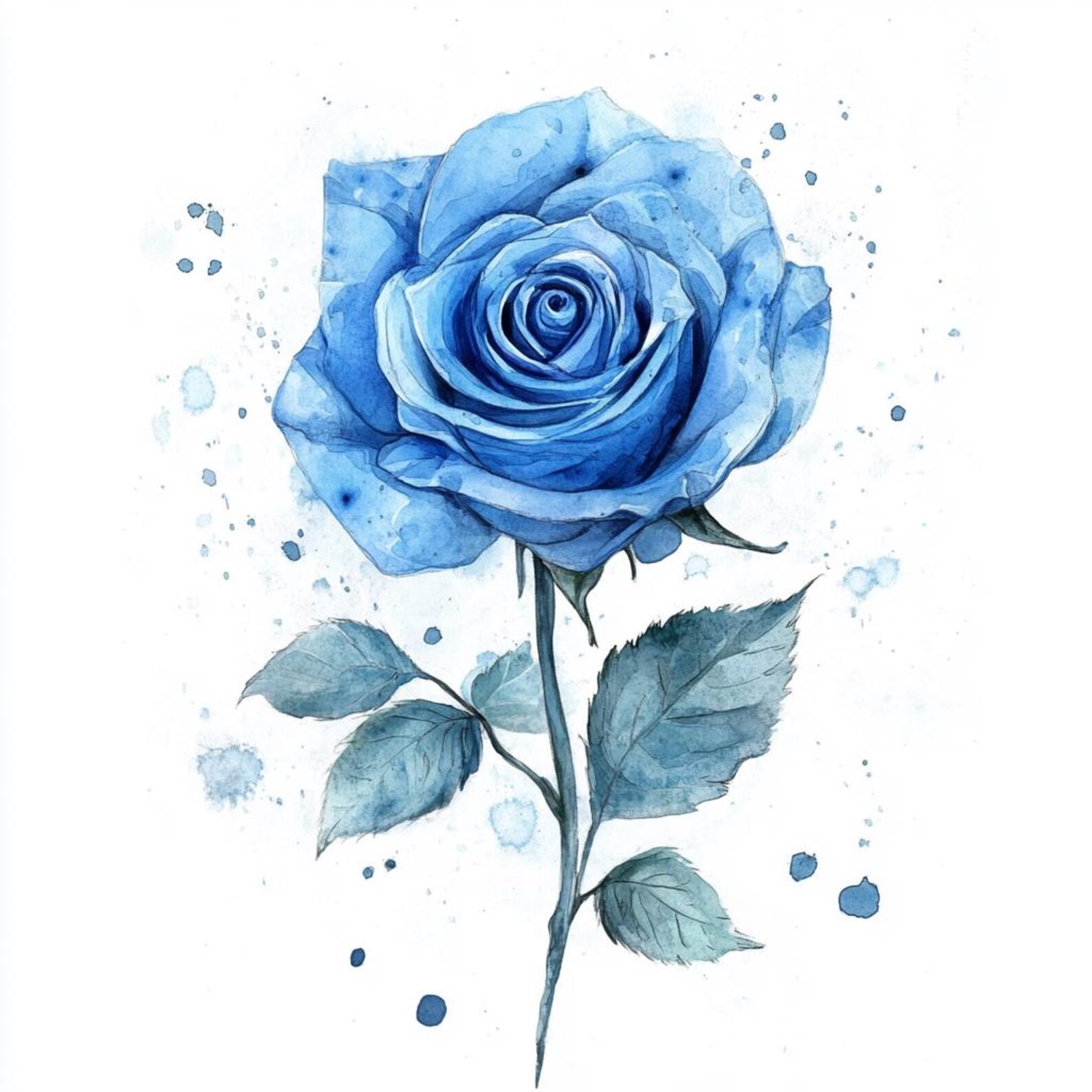 Watercolor Blue Roses Clip Art, PNG Floral Bouquet Rose Clipart ...